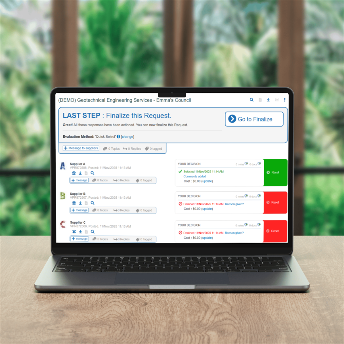 Finalising RFQs in VendorPanel: Closing the loop on procurement | Local Buy
